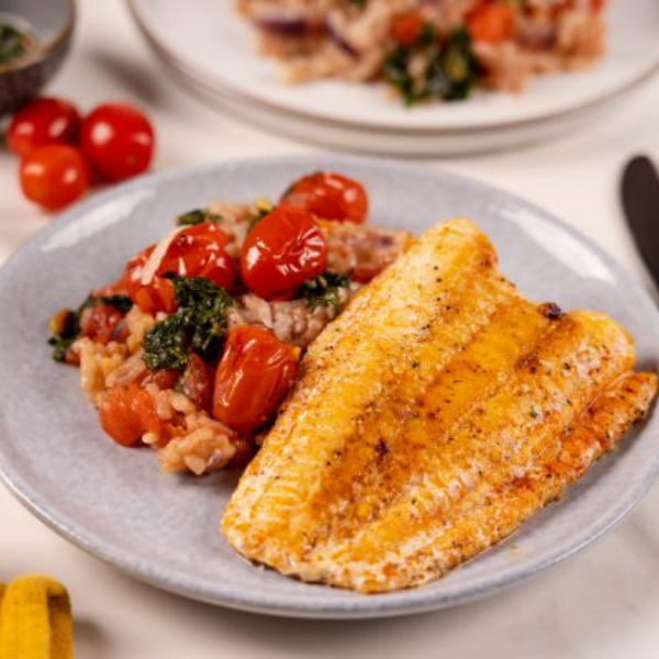 Zeewolf met risotto en tomaat - Freshly Fish